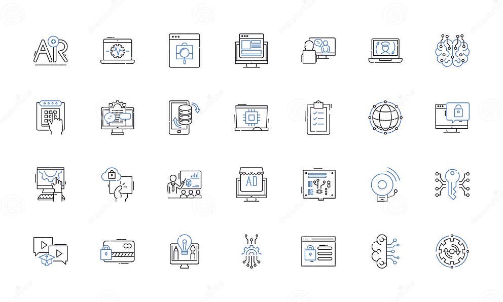 Firmware Line Icons Collection. Update, Software, Embedded, Chip, Flash ...