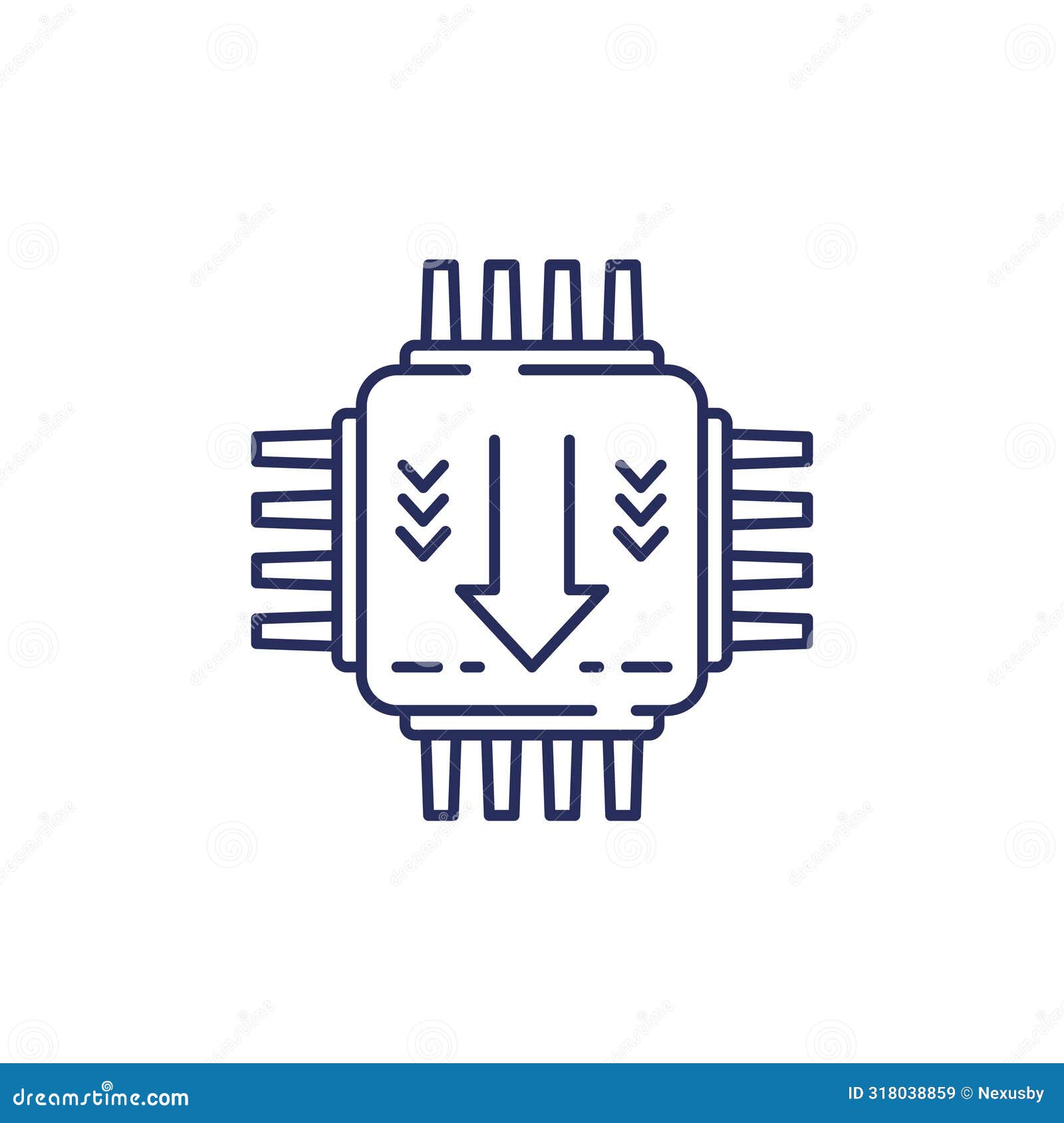 Firmware Update Line Icon with Chipset Stock Vector - Illustration of ...