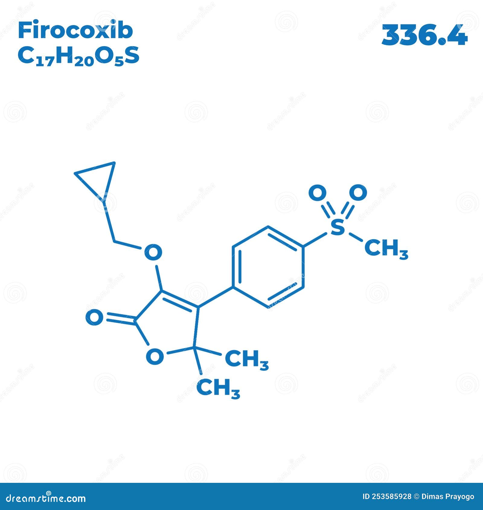 The Illustrations Molecular Structure of Firocoxib Stock Photo ...