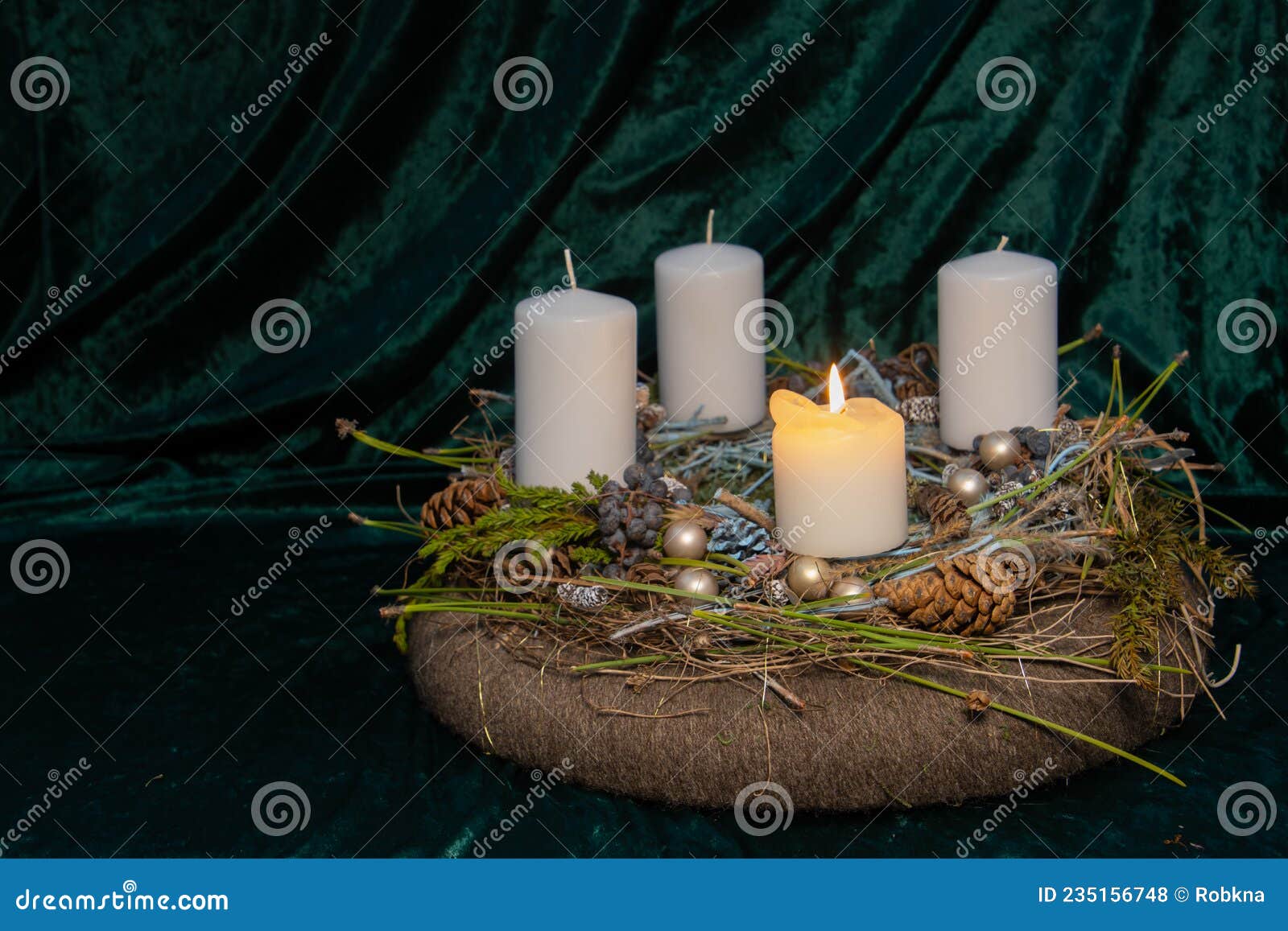 First Advent - Self Made Advent Wreath with Selective Focus on ...