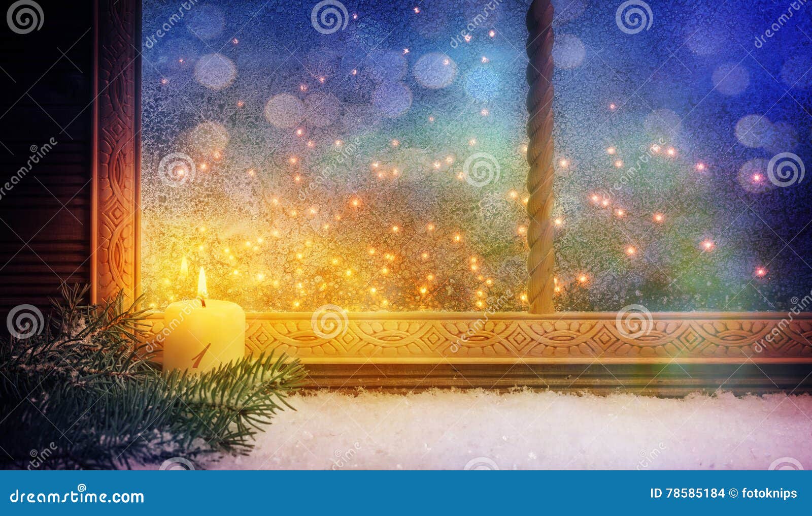 First Advent, Window Decorations Stock Photo - Image of lights, evening ...