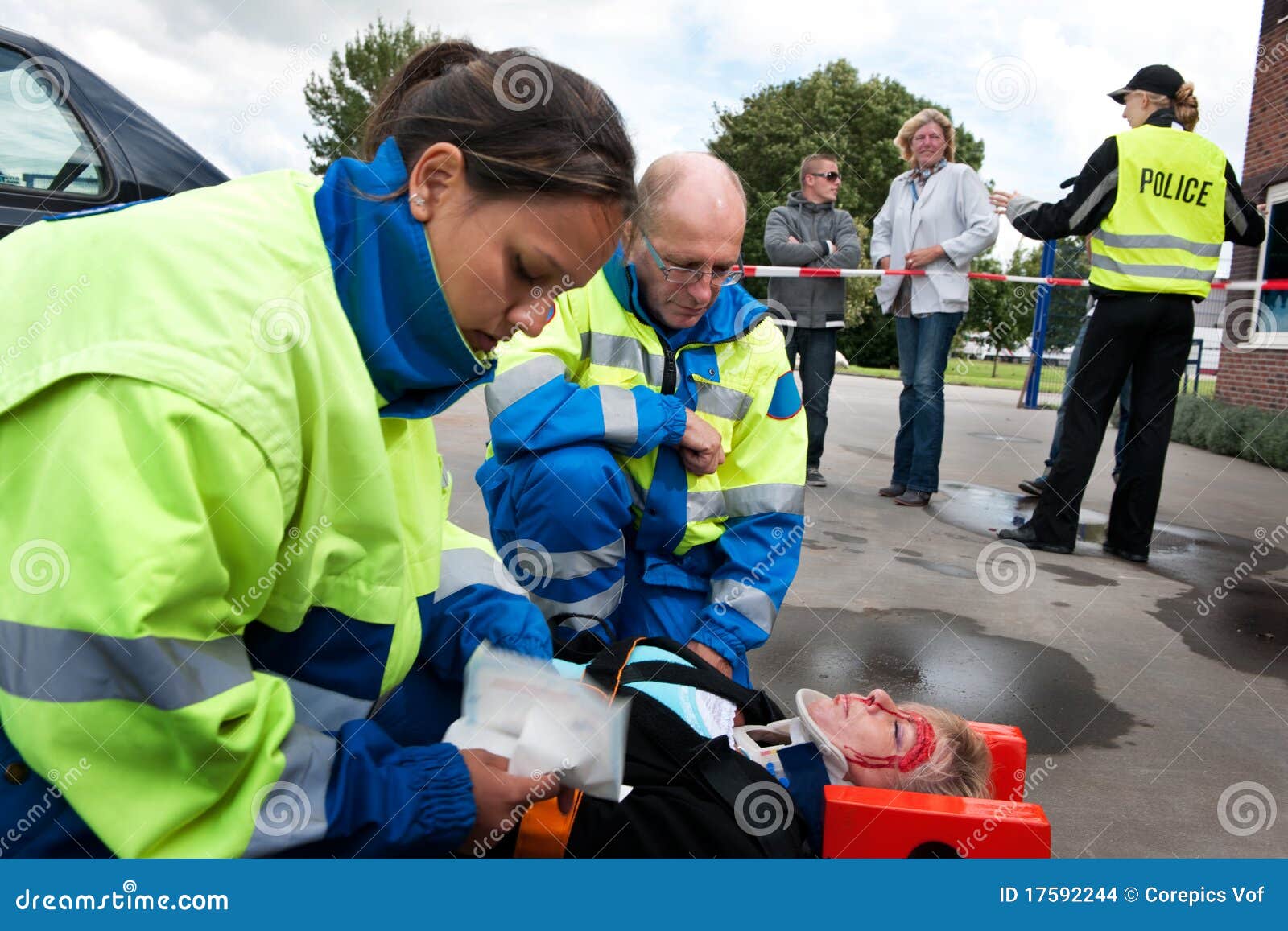 First Aid stock photo. Image of rubber, policewoman, tape - 17592244