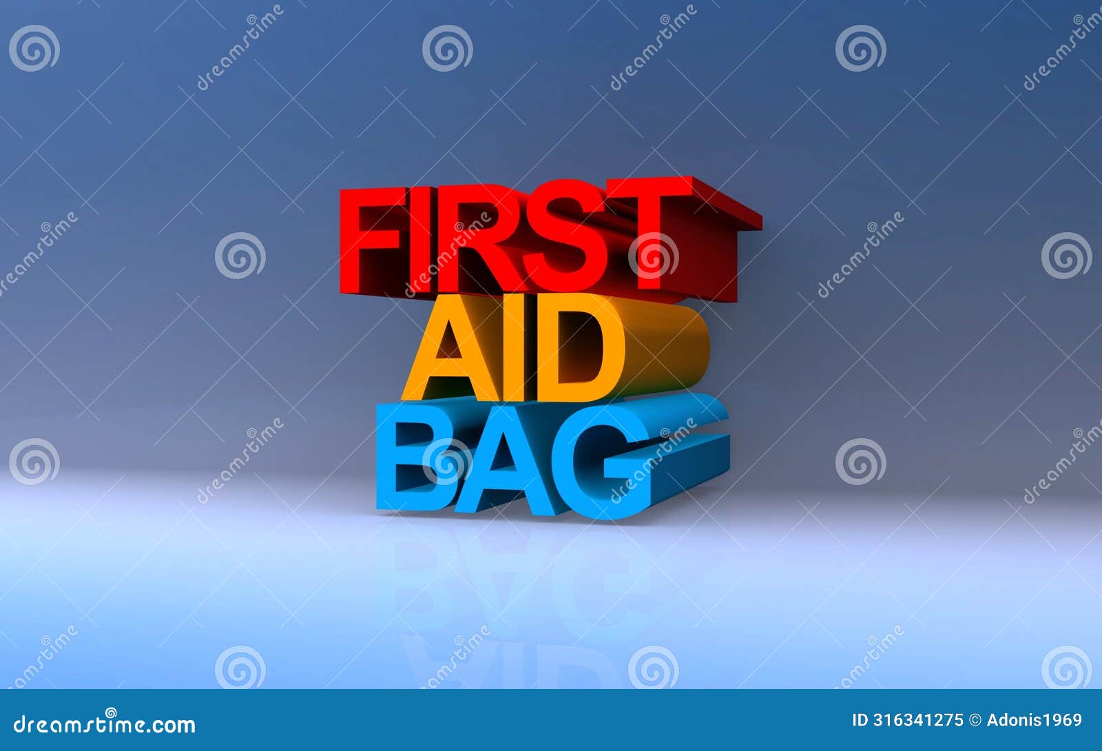 First aid bag on blue stock illustration. Illustration of medical ...