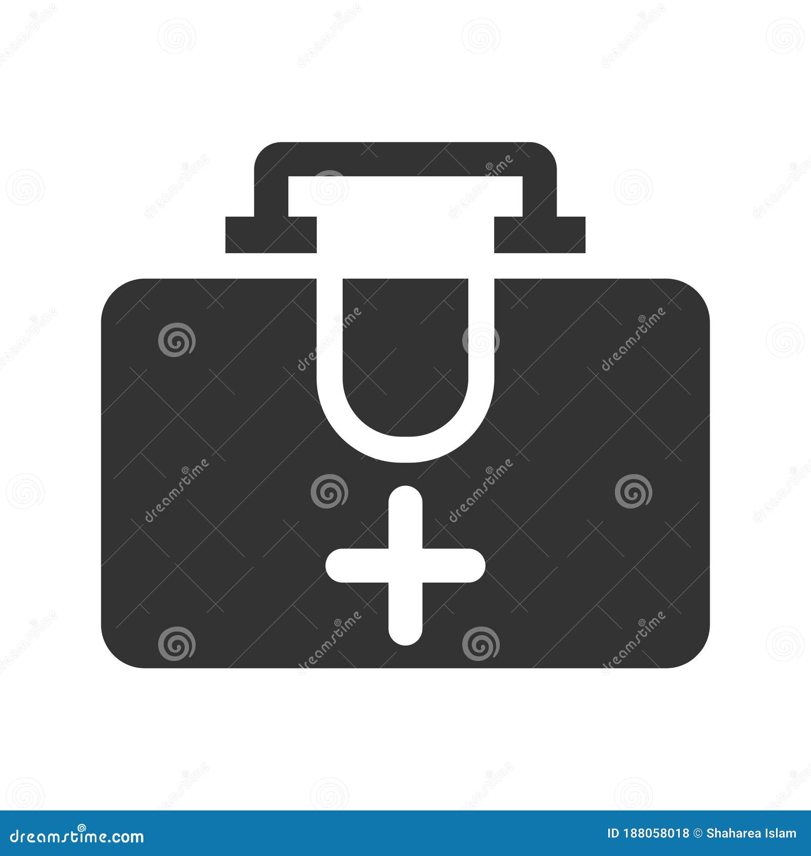First aid bag icon stock vector. Illustration of sign - 188058018