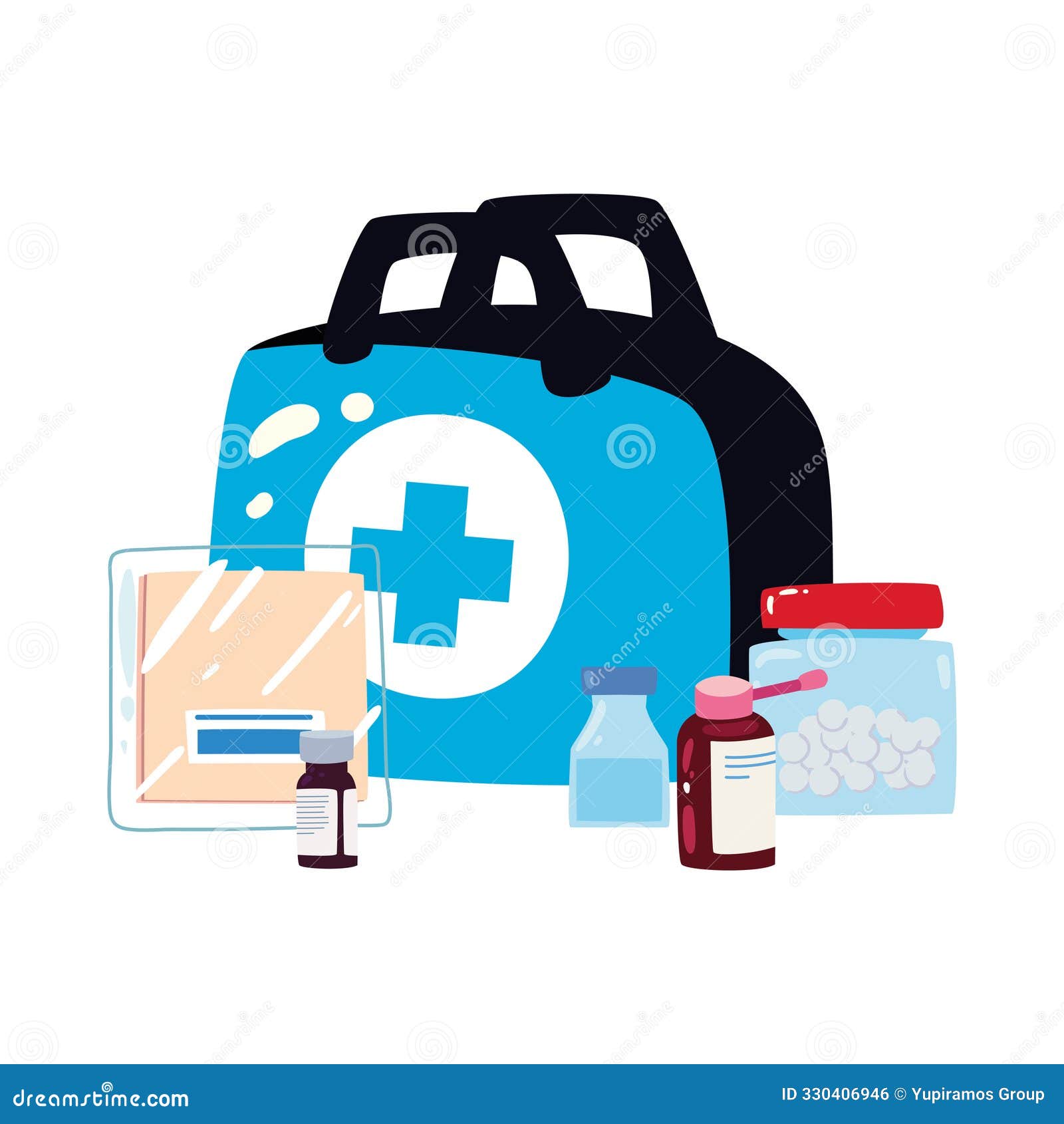 First Aid Bag with Scissors Stock Vector - Illustration of healthcare ...