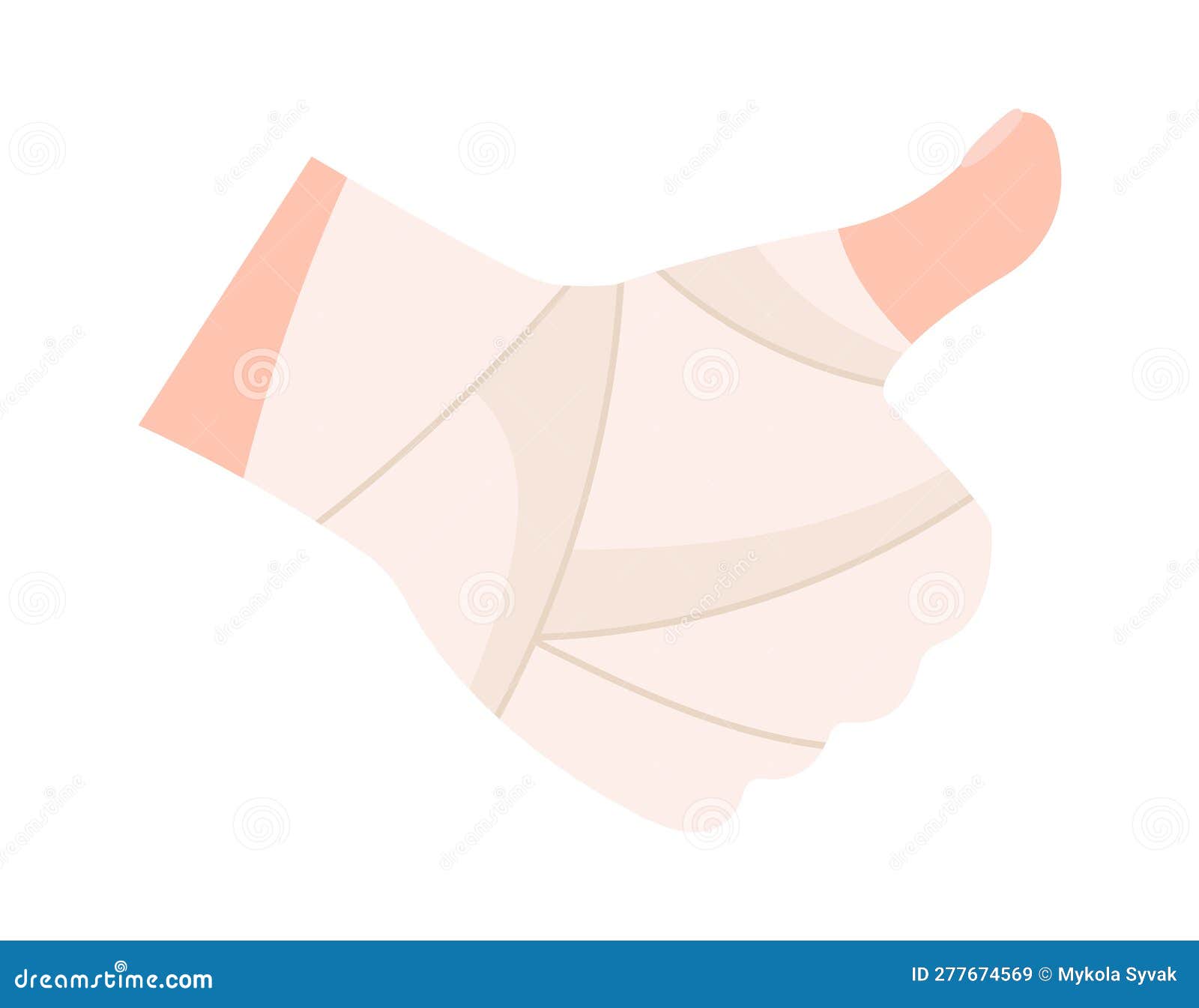 First Aid Bandaged Hand stock vector. Illustration of hand - 277674569