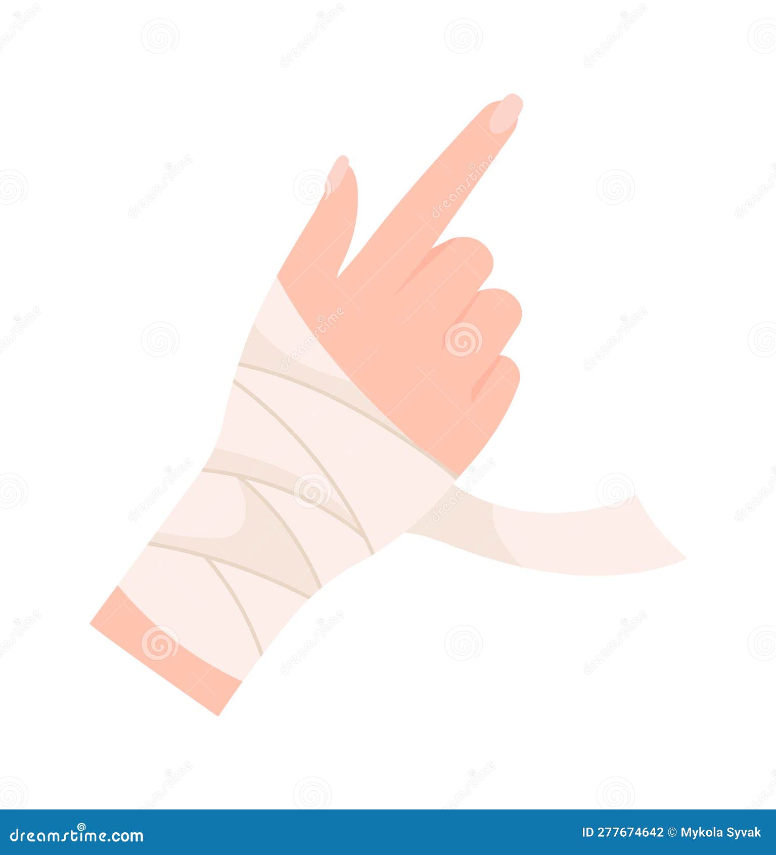 First Aid Bandaged Hand stock vector. Illustration of accident - 277674642