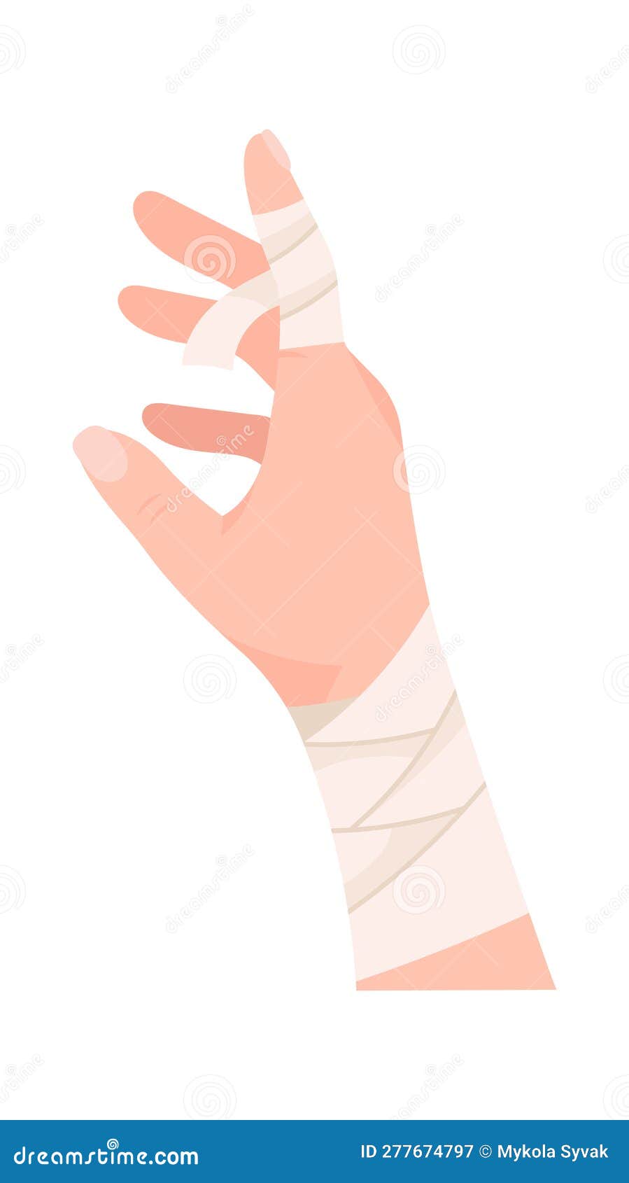 First Aid Bandaged Hand stock vector. Illustration of injury - 277674797