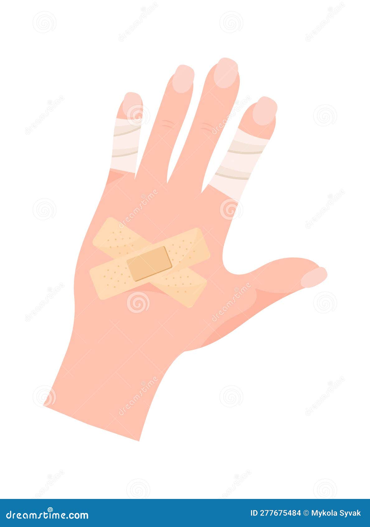 First Aid Bandaged Hand stock vector. Illustration of medical - 277675484