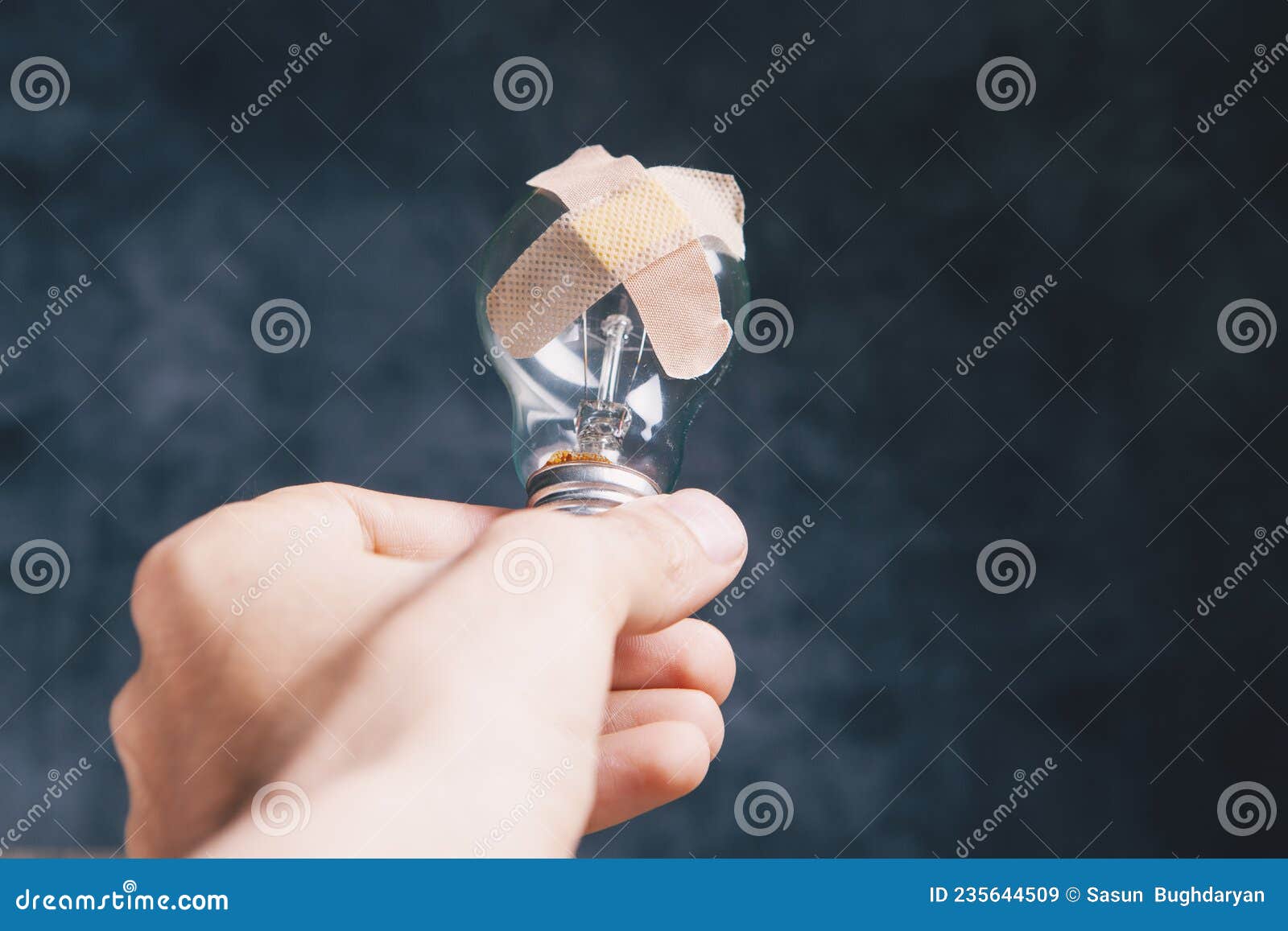 First Aid Bandages on a Light Bulb Stock Image - Image of innovation ...