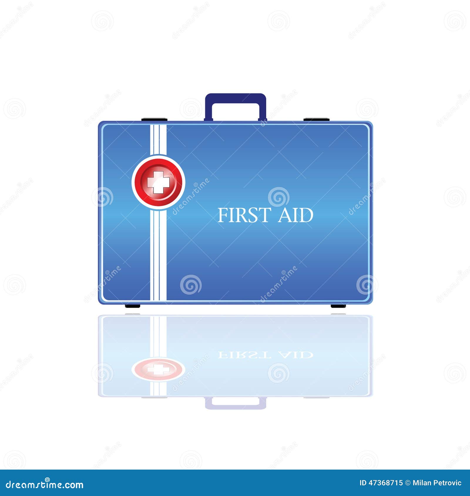 First Aid in Blue Bag Illustration Stock Vector - Illustration of carry ...