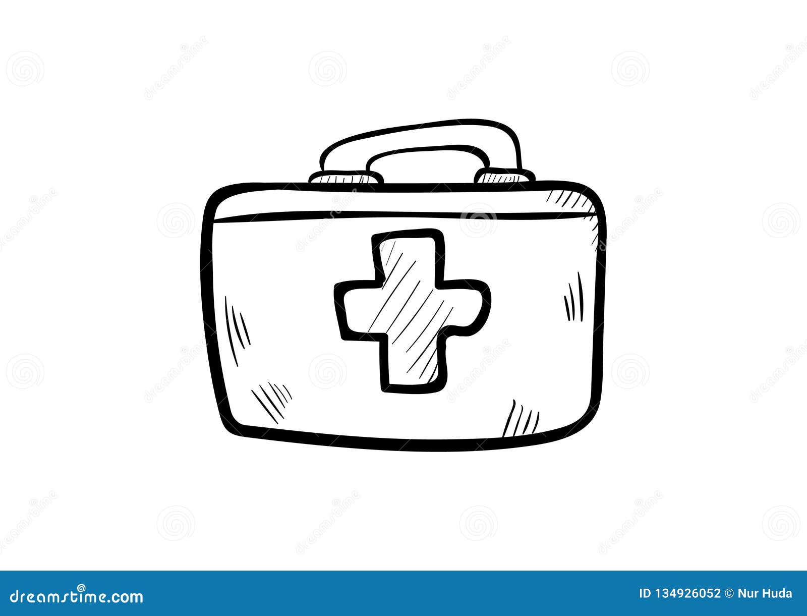 First Aid Box Doodle Icon Vector Stock Illustration - Illustration of ...