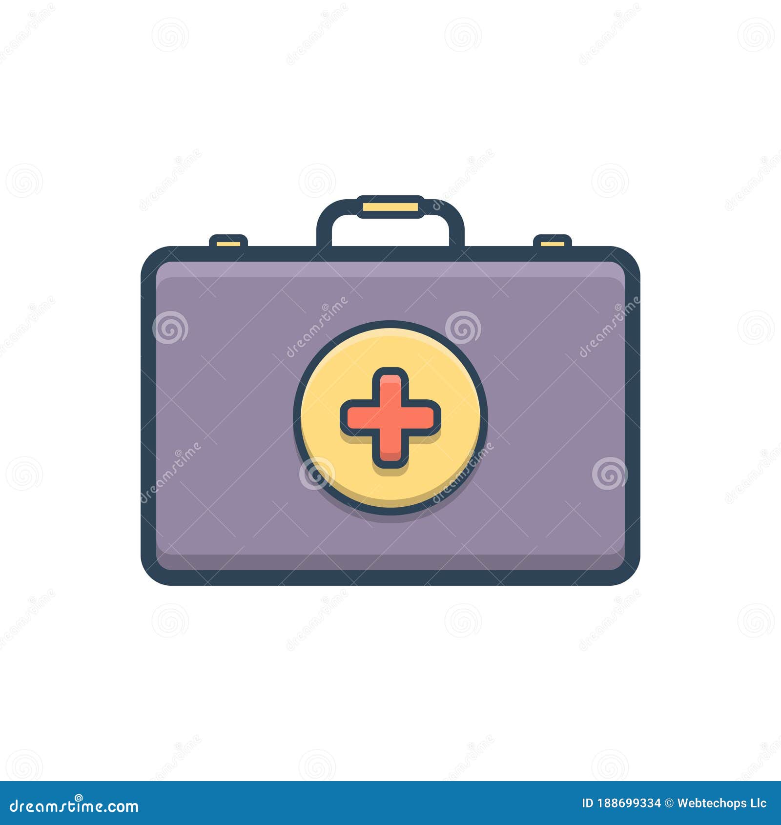 Color Illustration Icon for First Aid Box, Medical and Box Editorial ...