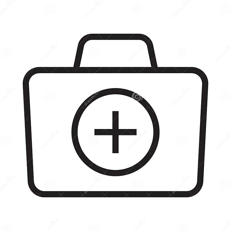 First Aid Box Icon, Medical Briefcase Icon. Stock Vector - Illustration ...