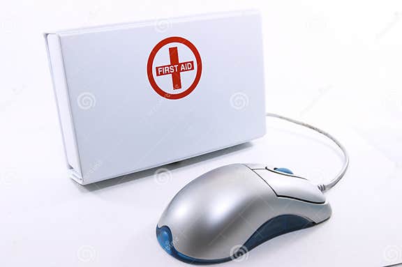 First Aid Box Standing Up with Mouse Editorial Stock Image - Image of ...