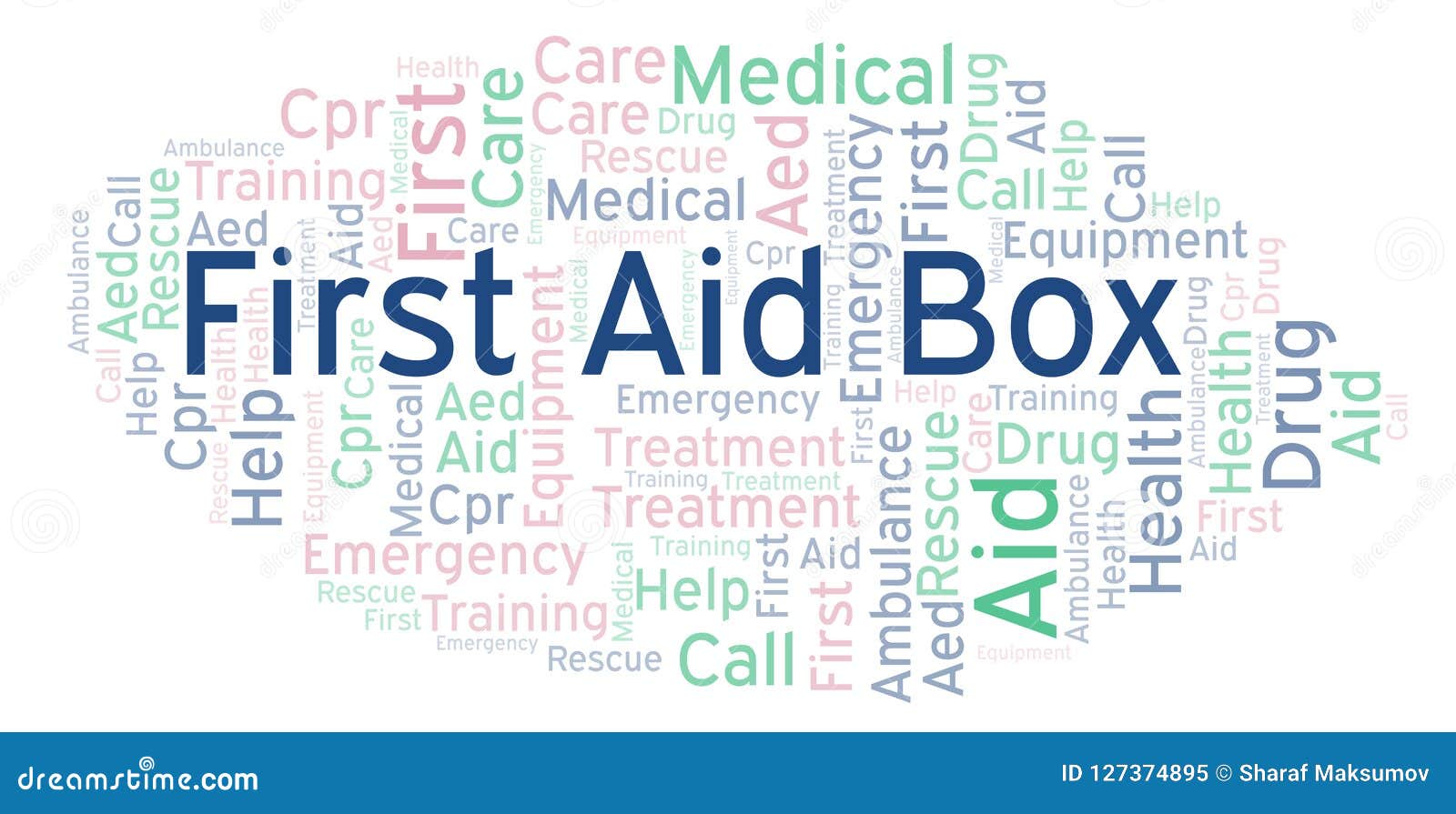 First Aid Box Word Cloud, Made with Text only. Stock Illustration ...