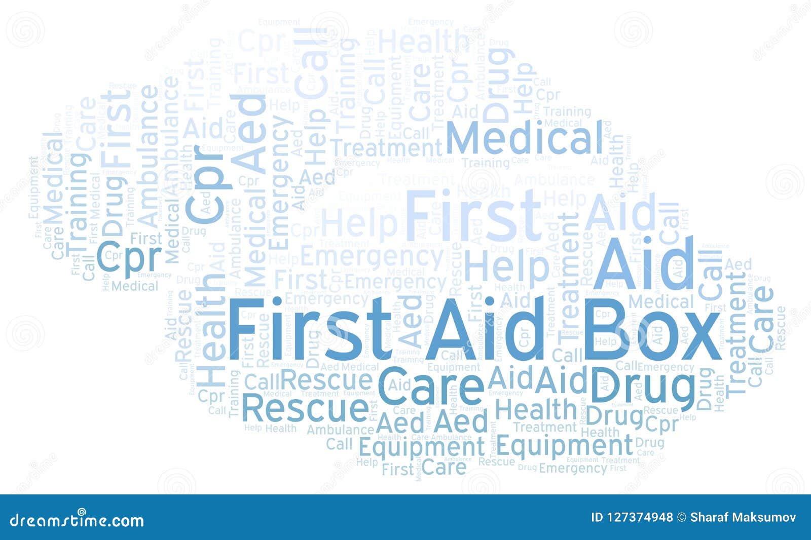 First Aid Box Word Cloud, Made with Text only. Stock Illustration ...