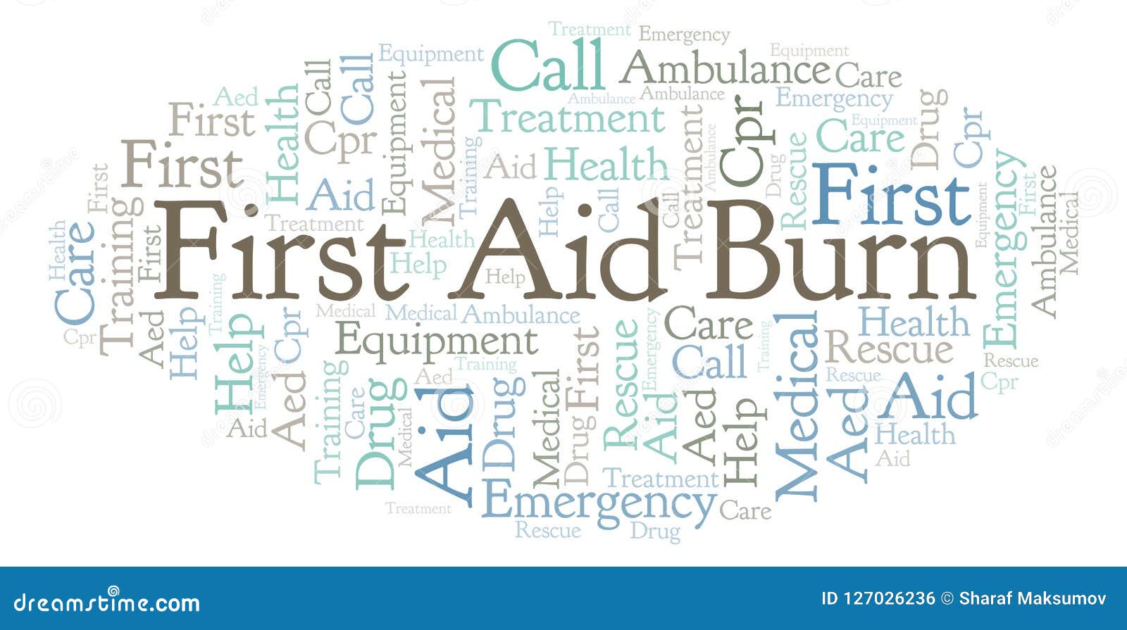 First Aid Burn Word Cloud, Made with Text only. Stock Illustration ...