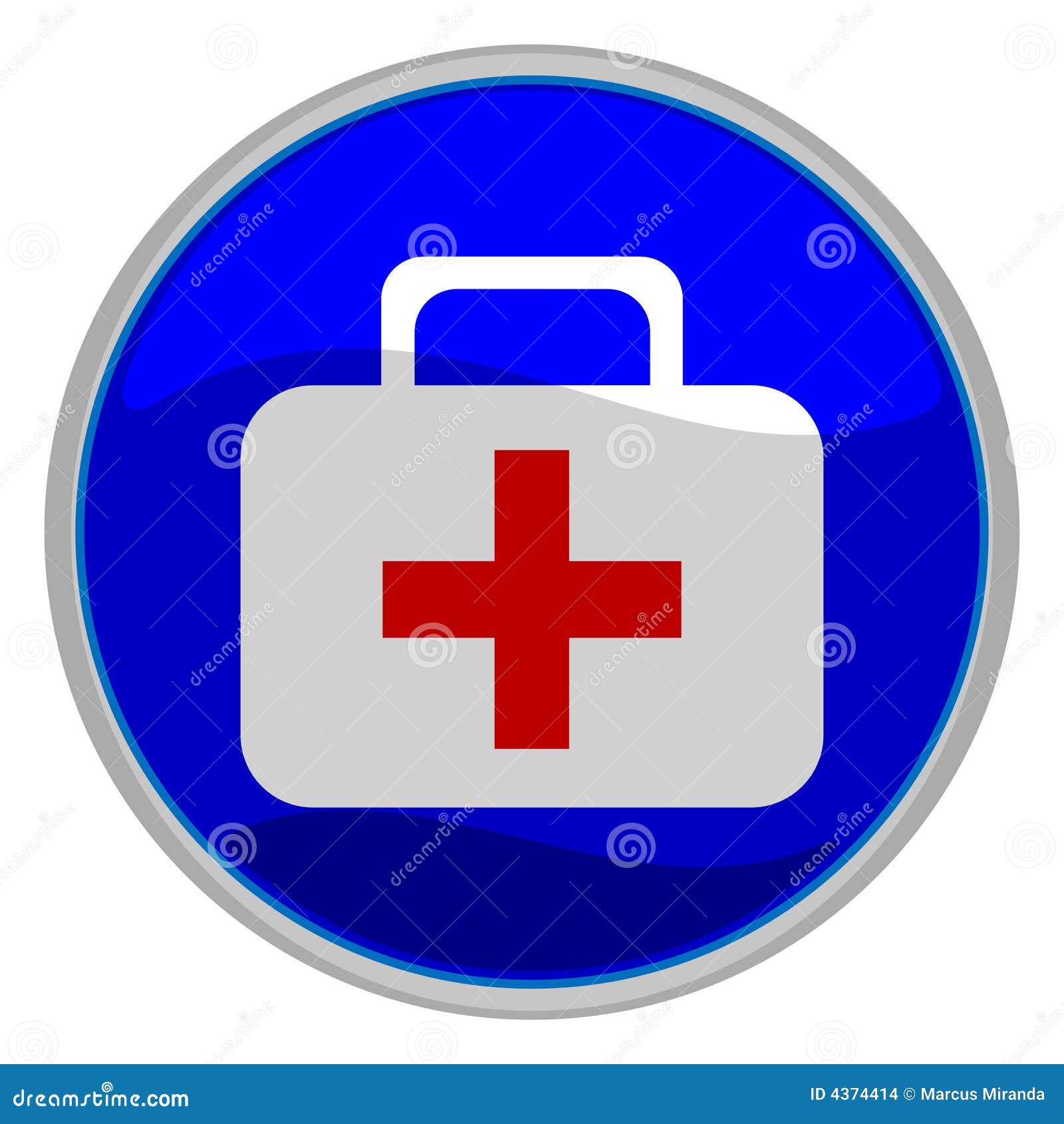 First aid button stock vector. Illustration of round, white - 4374414