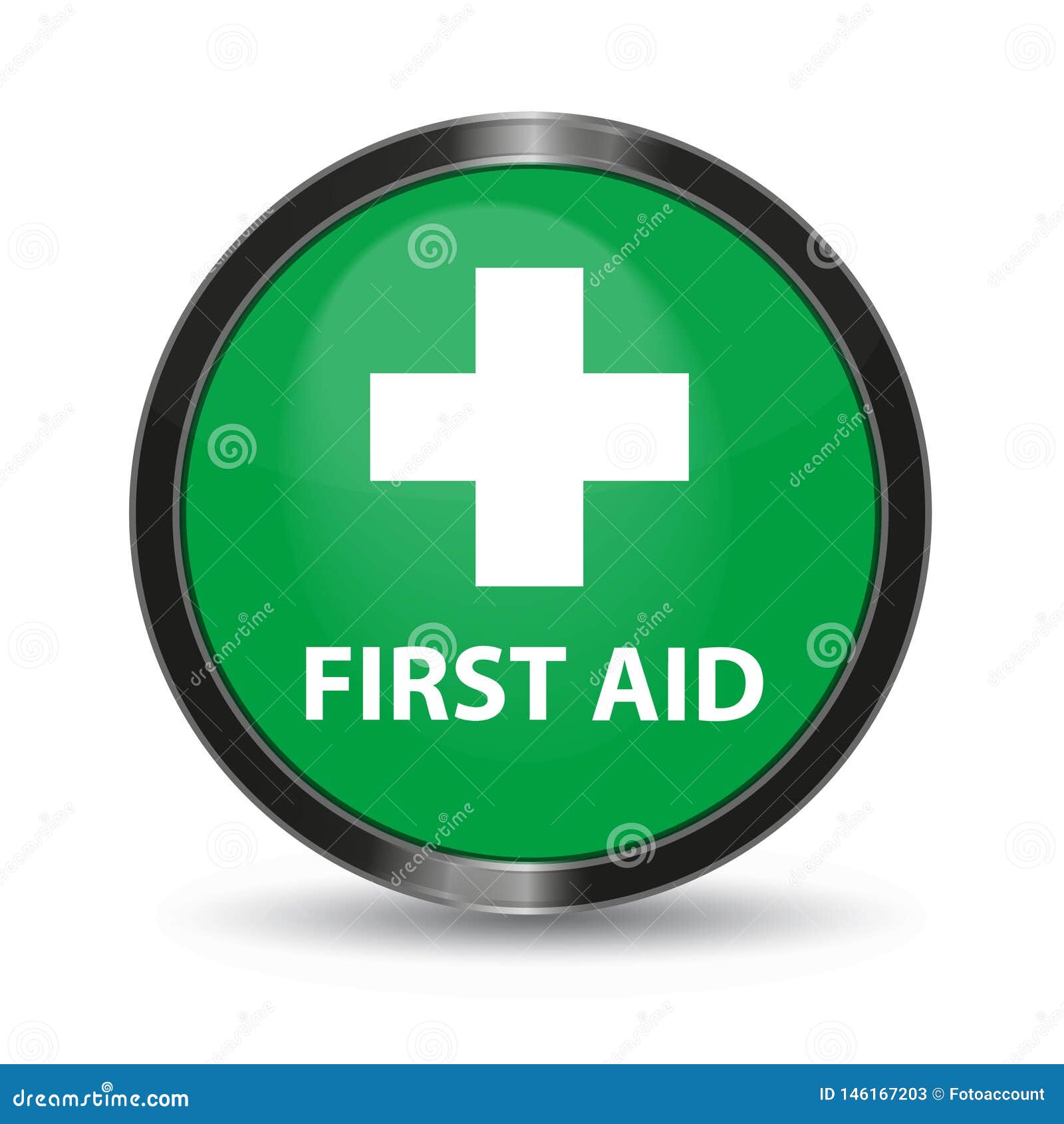 First Aid Button - Vector Illustration - Isolated on White Background ...