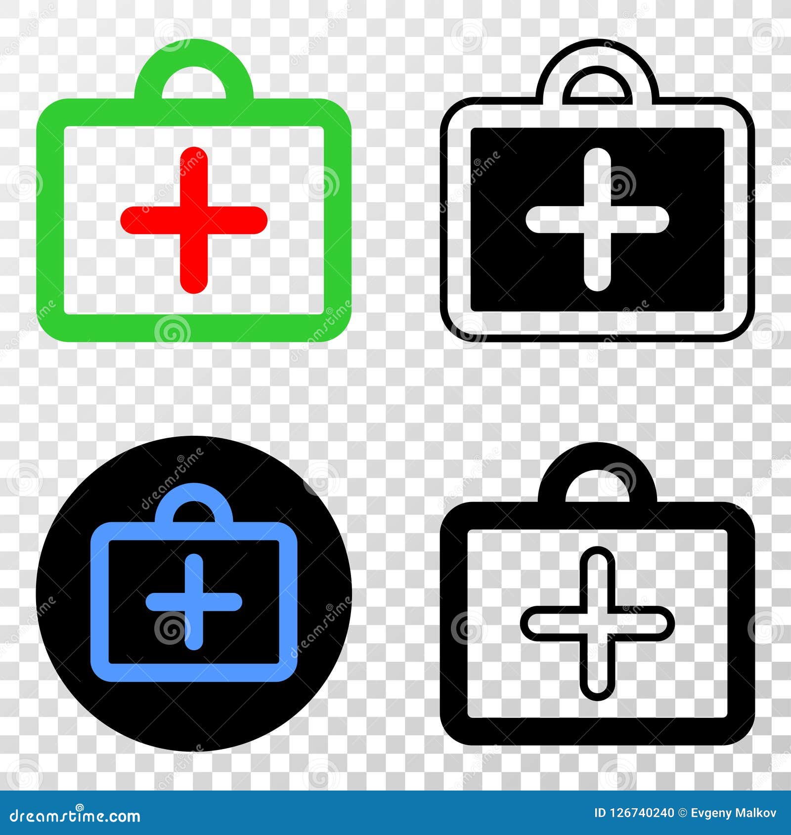 First-Aid Case Vector EPS Icon with Contour Version Stock Vector ...