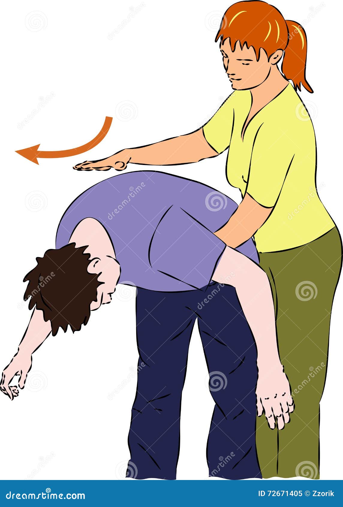 First aid - choking man stock vector. Illustration of demonstration ...