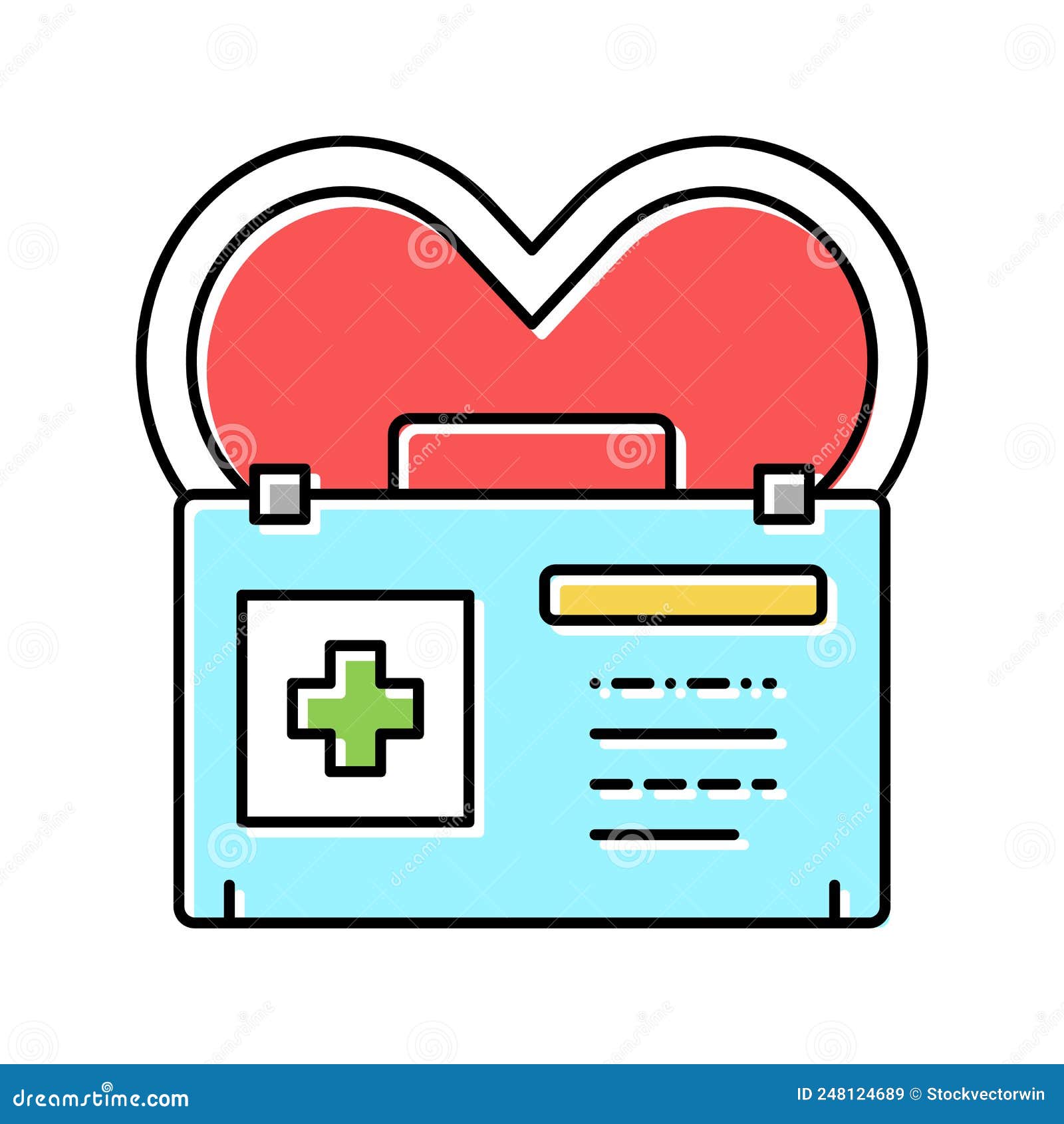 First Aid Color Icon Vector Illustration Stock Vector - Illustration of ...