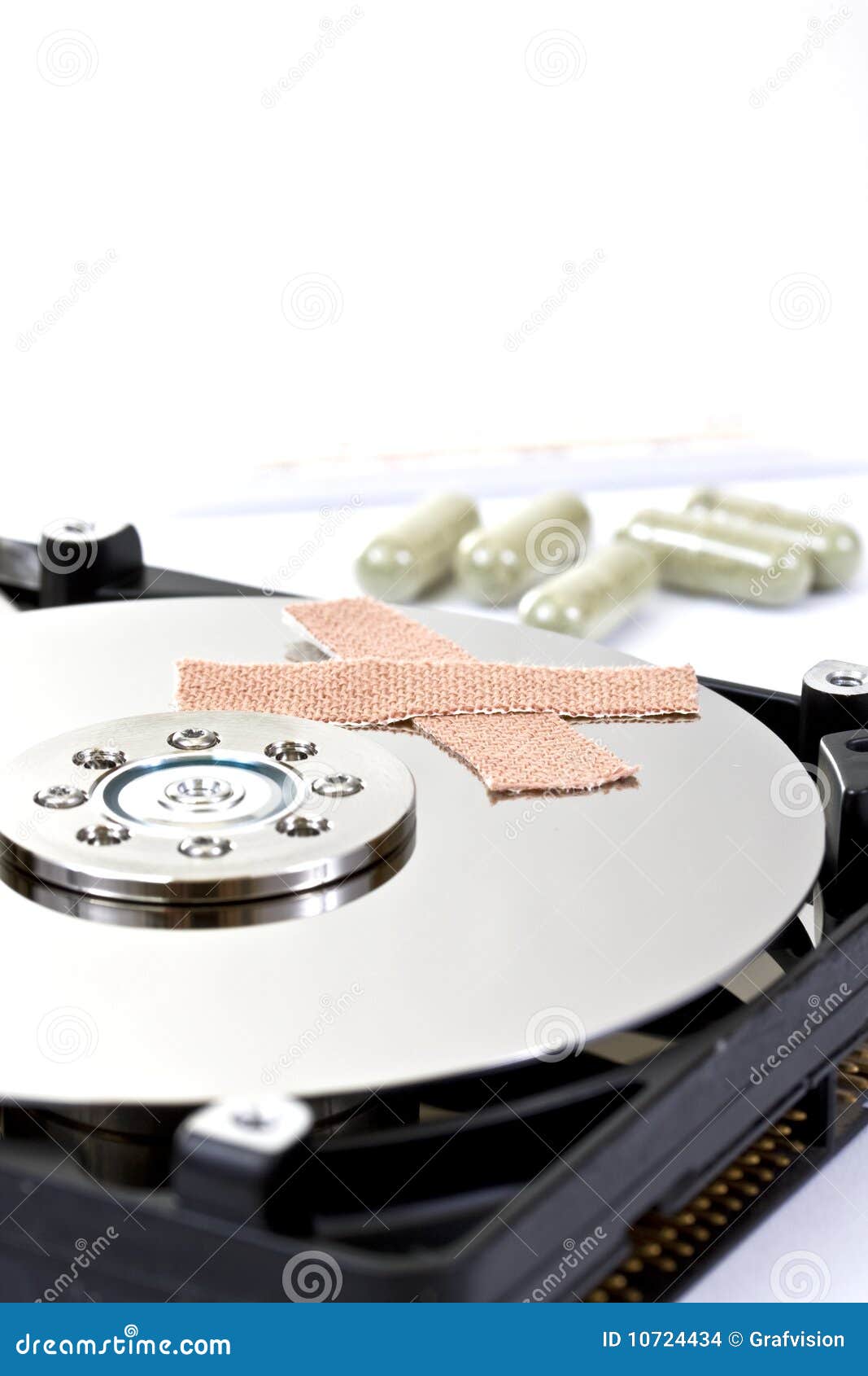 First Aid for Computer Hard Disk Crash Stock Photo - Image of illness ...