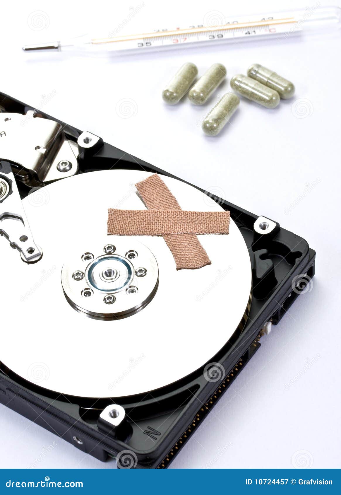 First Aid for Computer Hard Disk Crash Stock Image - Image of damaged ...