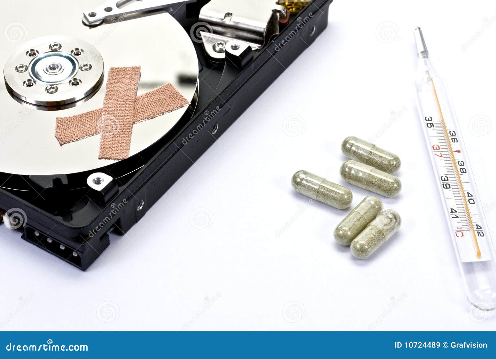 First Aid for Computer Hard Disk Crash Stock Image - Image of drive ...