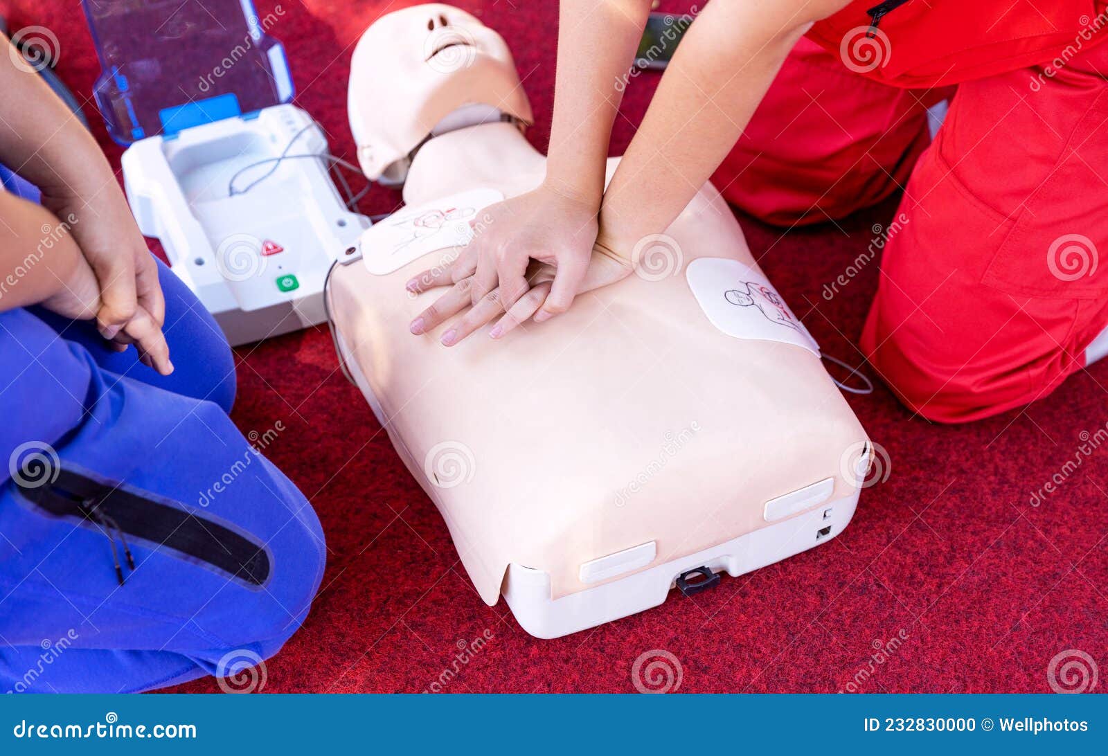 First Aid and CPR Class Using Automated External Defibrillator Device ...
