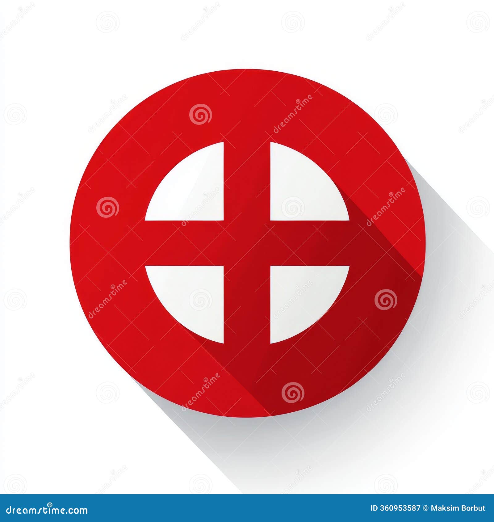 First Aid Emergency Icon: Medical Cross Inside a Red Circle with a ...