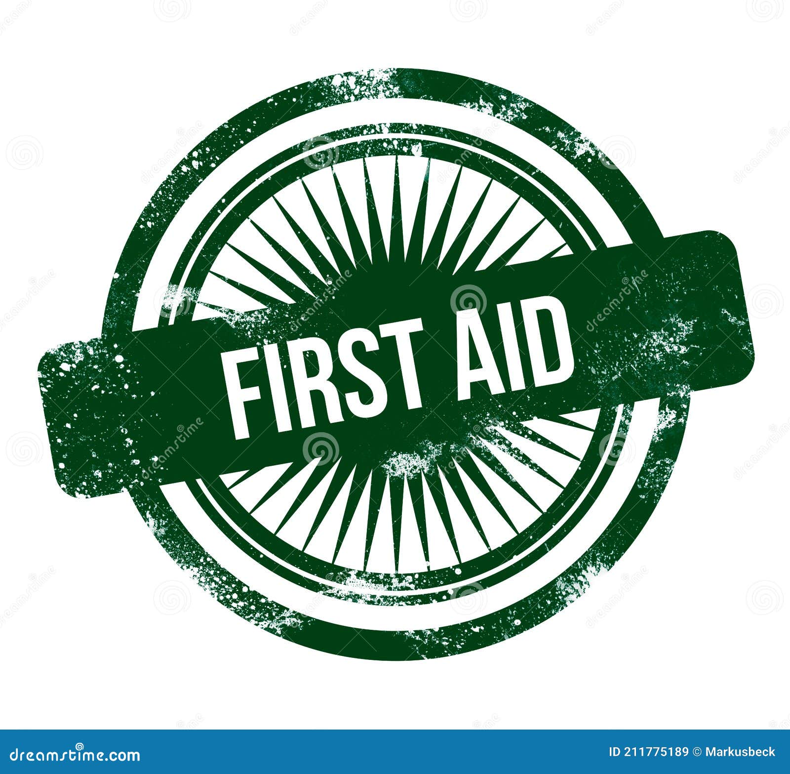 First Aid - Green Grunge Stamp Stock Illustration - Illustration of ...
