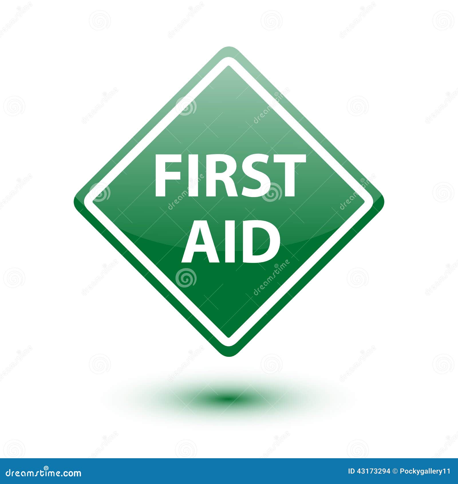 First Aid Green Sign on White Stock Vector - Illustration of doctor ...