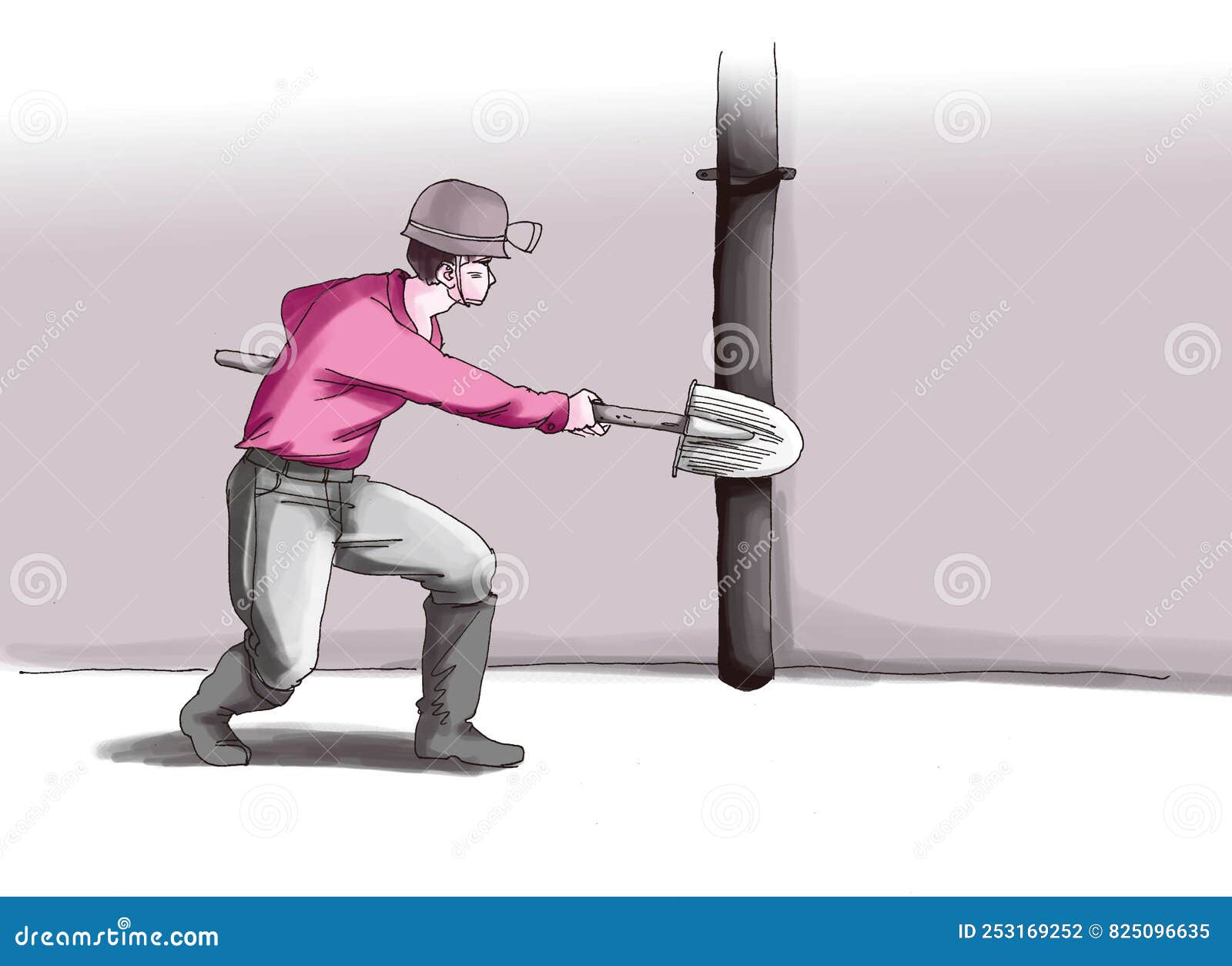 First Aid and Hedging Measures, a Man Hit a Steel Pipe with a Shovel ...