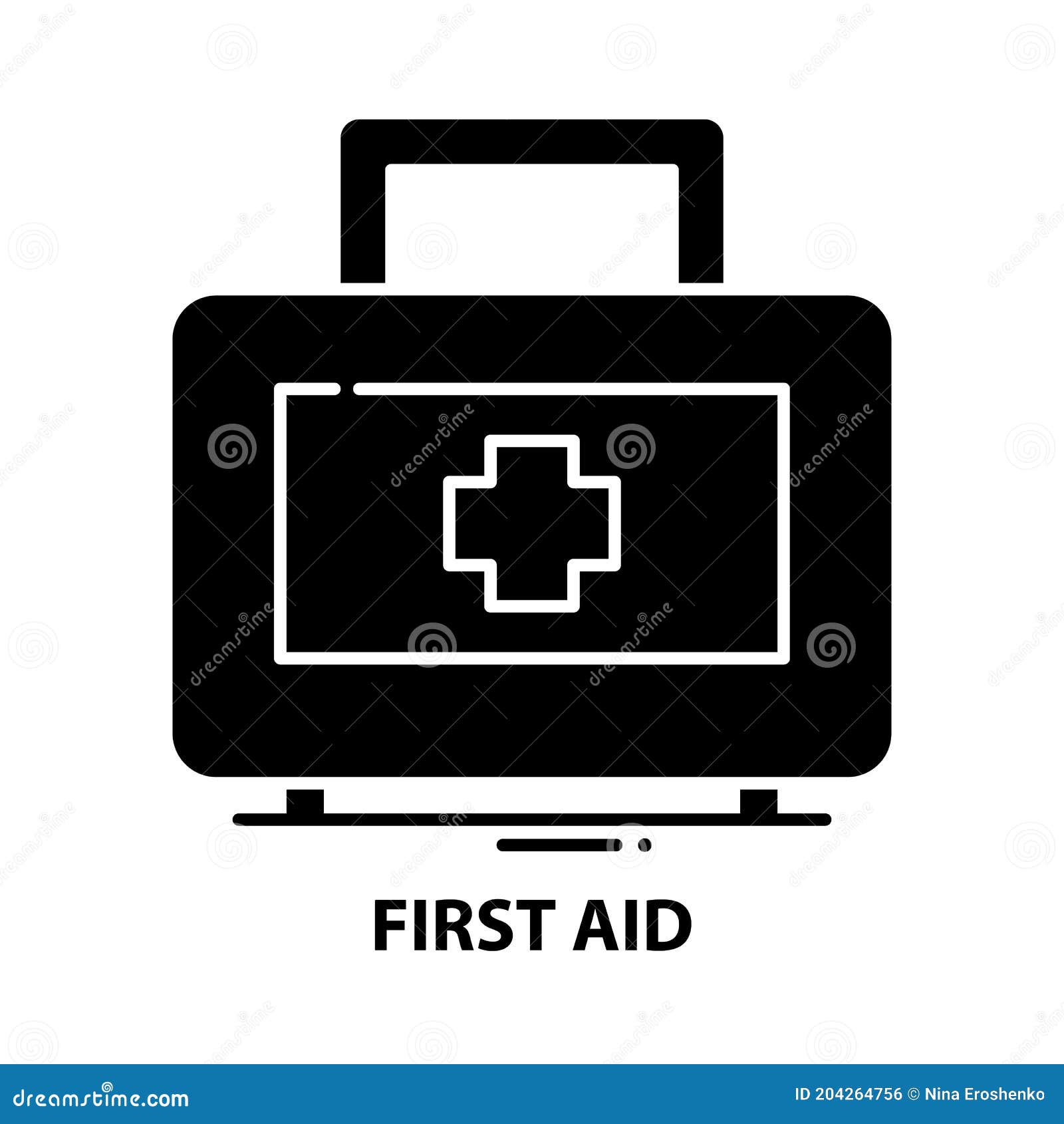 First Aid Icon, Black Vector Sign with Editable Strokes, Concept ...