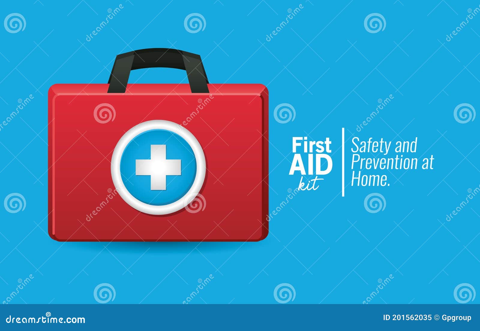 First AID Icon on Blue Background Stock Vector - Illustration of space ...