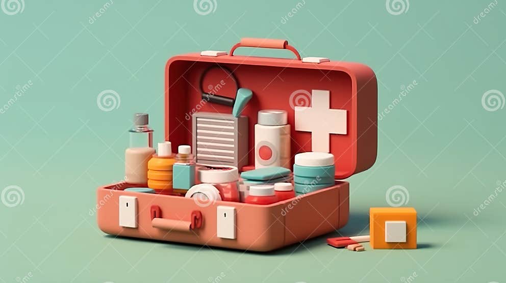 First Aid Kit. AI Generated Stock Illustration - Illustration of symbol ...
