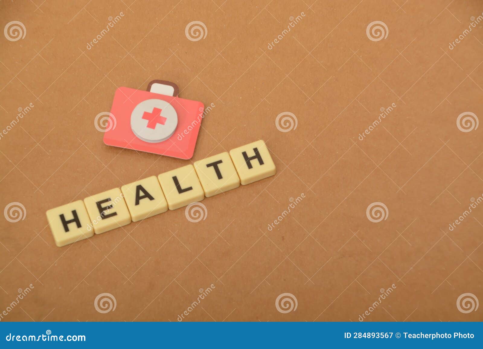 First Aid Kit Bag and Alphabet Letters with Text HEALTH Stock Image ...