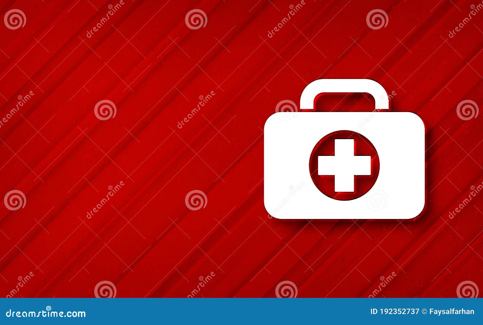 First Aid Kit Bag Icon Dreamy Abstract Red Background Diagonal Stripe ...