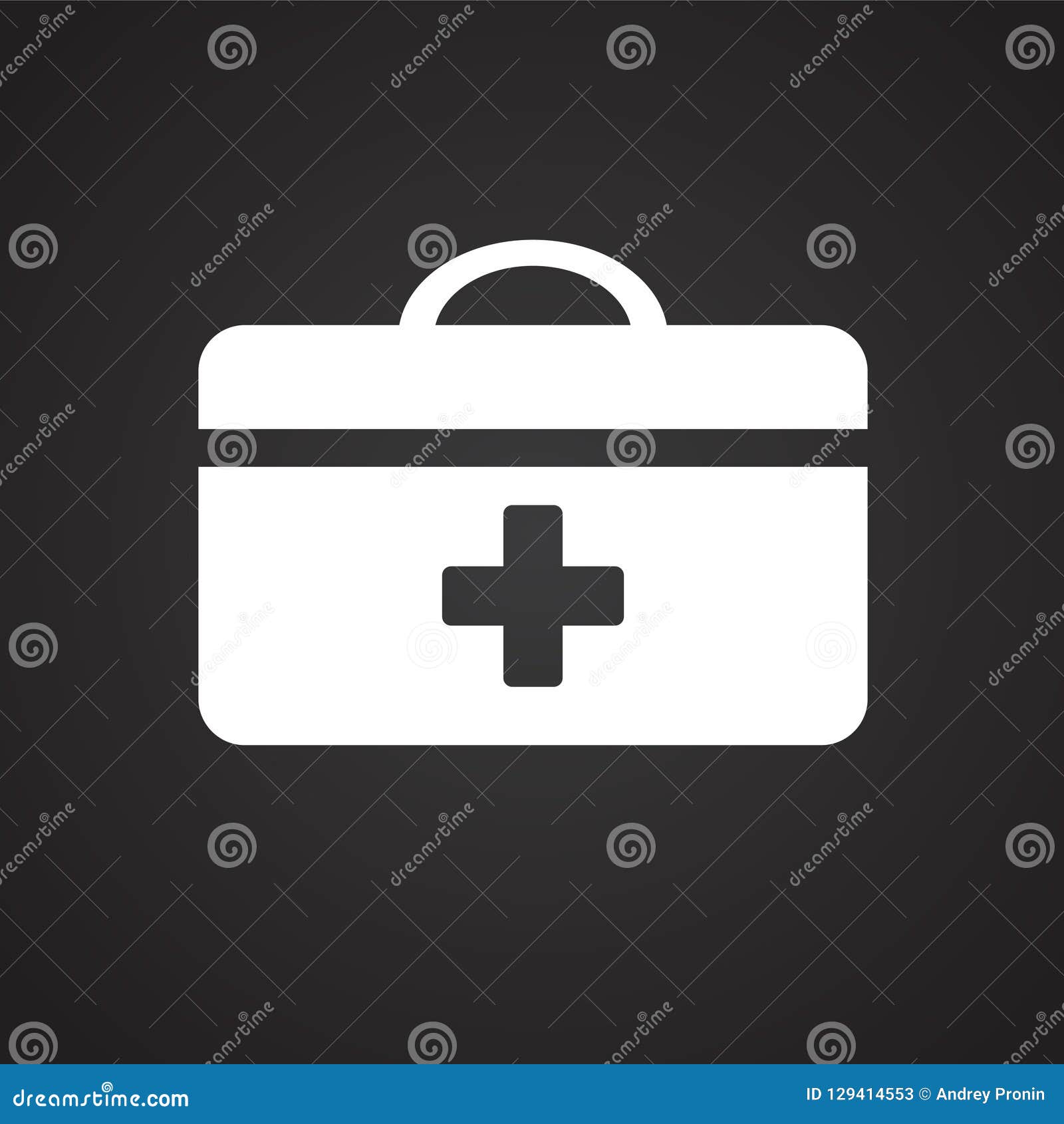 First Aid Kit on Black Background Stock Vector - Illustration of help ...