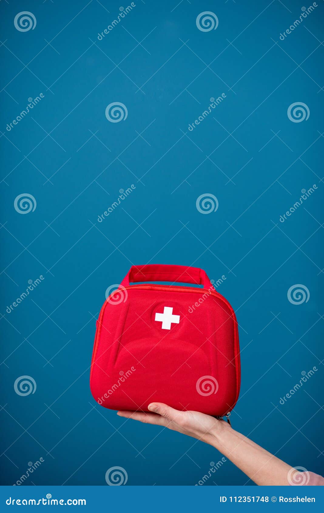 First Aid Kit on the Blue Background Stock Photo - Image of medical ...