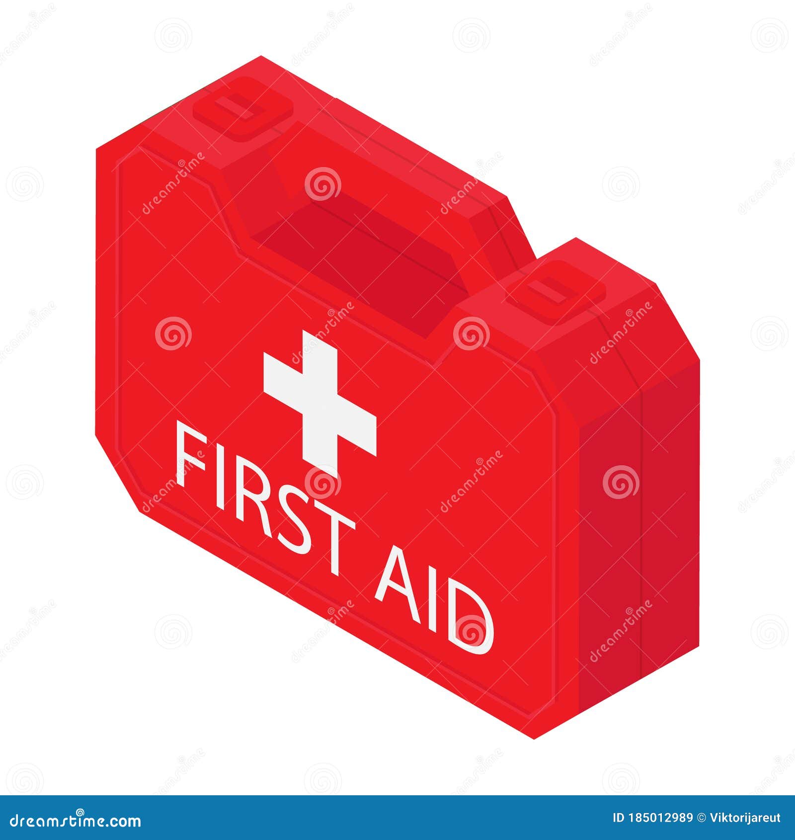 First Aid Kit Isolated on White Background Isometric View Vector Stock ...