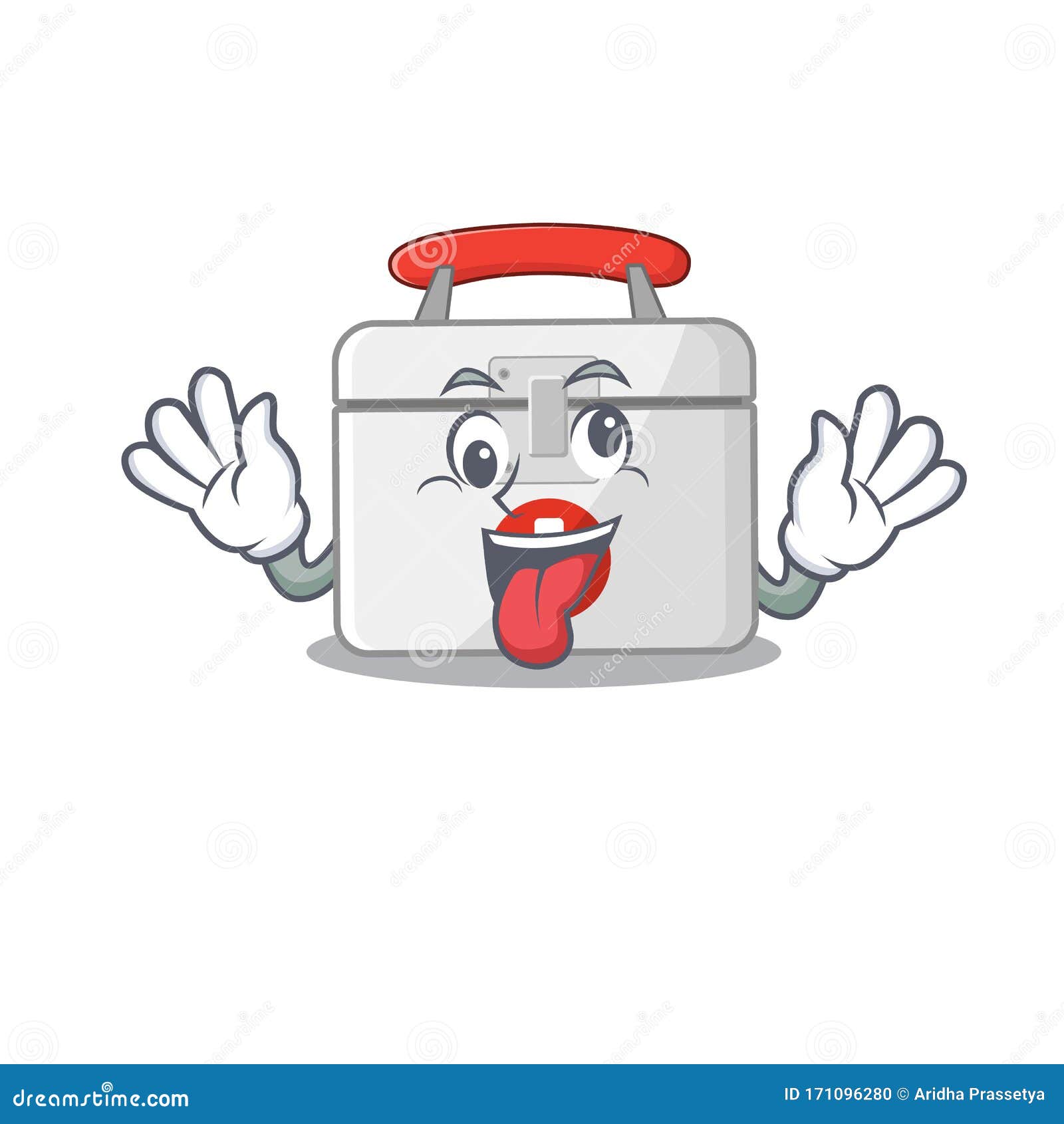 First Aid Kit Cartoon Character Style with a Crazy Face Stock Vector ...