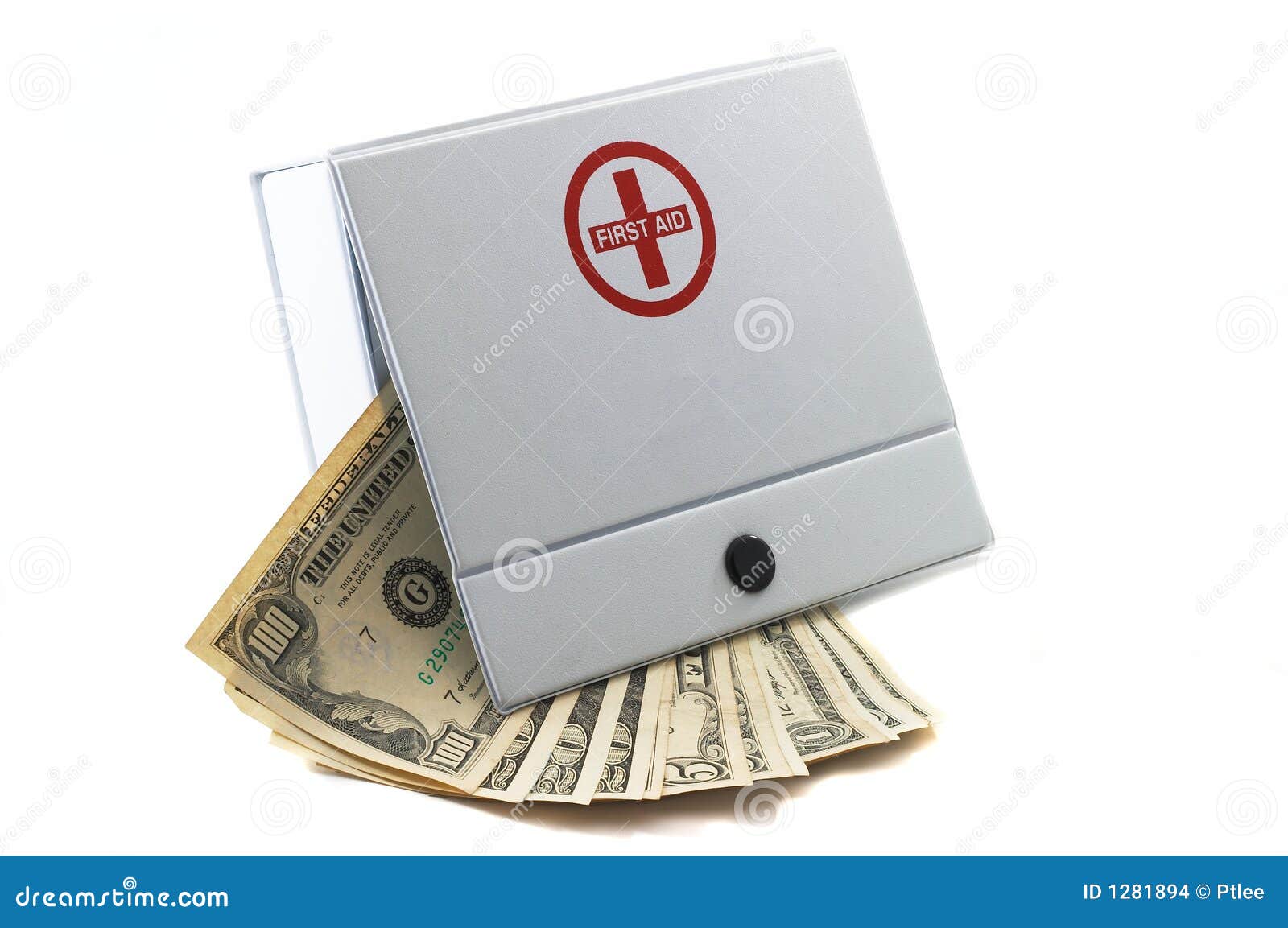 First aid Kit with Cash editorial stock image. Image of cash - 1281894