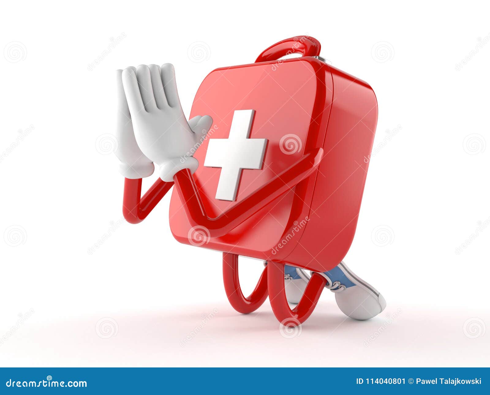 First Aid Kit Character Praying Stock Illustration - Illustration of ...