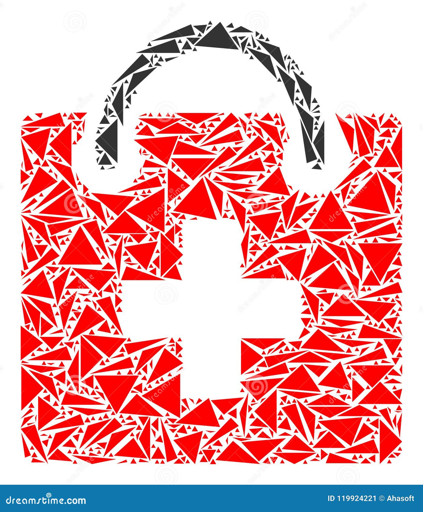 First Aid Kit Collage of Triangles Stock Vector - Illustration of ...