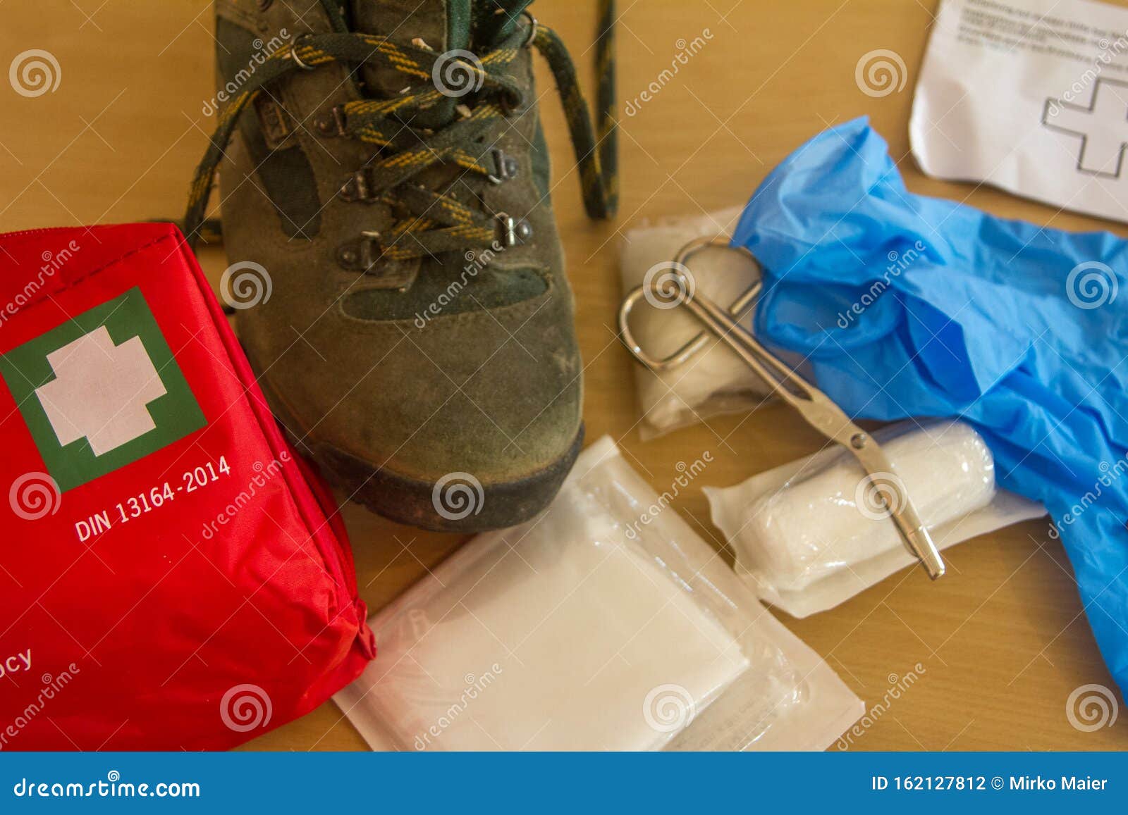 First Aid Kit Complete with a Boot that Could Indicate a Mountain ...