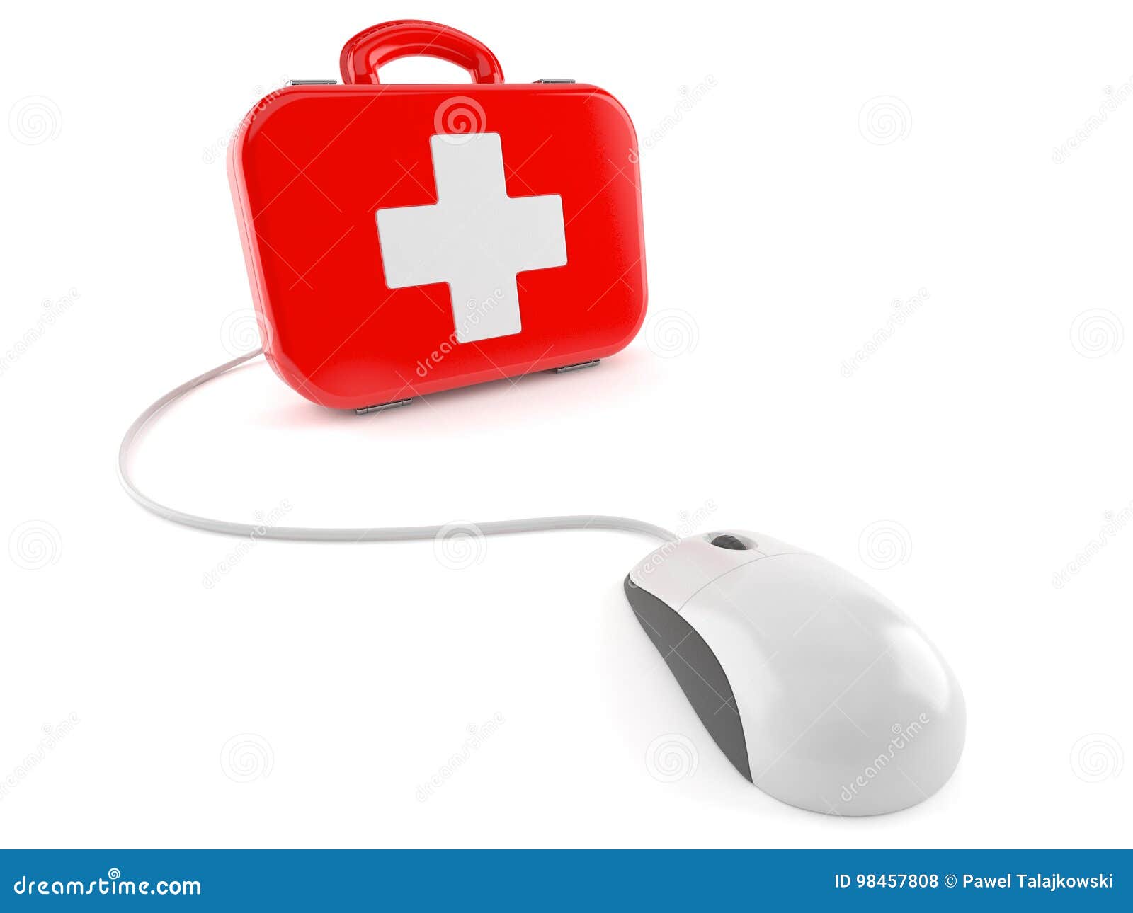 First Aid Kit with Computer Mouse Stock Illustration - Illustration of ...