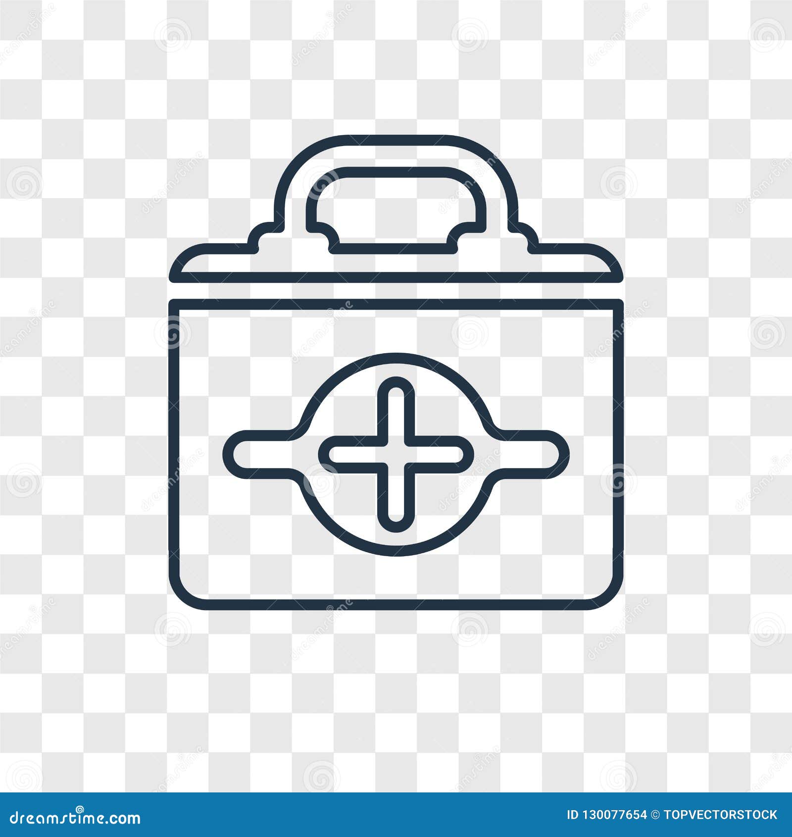 First Aid Kit Concept Vector Linear Icon Isolated on Transparent Stock ...